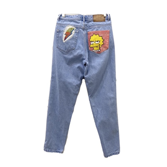 Zara | Jeans | Zara Handpainted Simpsons High Waist Mom Jeans 4 | Poshmark
